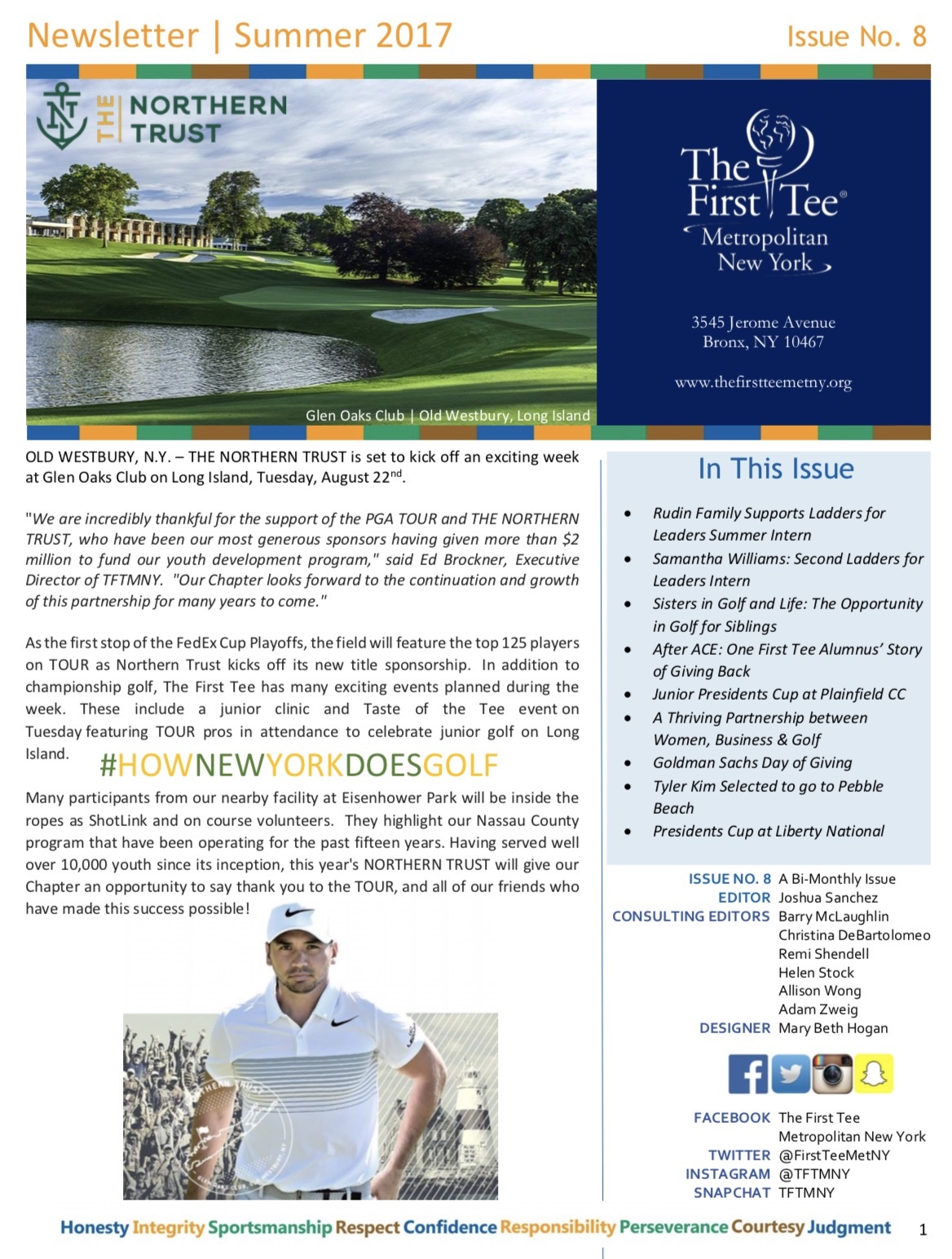 Newsletter Summer Cover - First Tee - Metropolitan New York